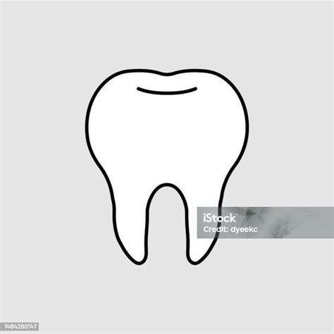 치아 선 아이콘 윤곽선 벡터 기호 흰색으로 분리된 선형 스타일 픽토그램 기호 로고 그림입니다 건강관리와 의술에 대한 스톡 벡터 아트 및 기타 이미지 Istock