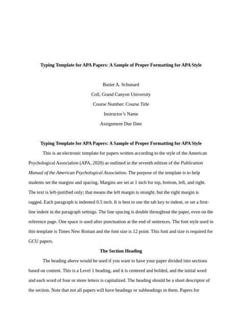 Writing Center Style Apa 7th Edition Template Without Abstract1 Pdf