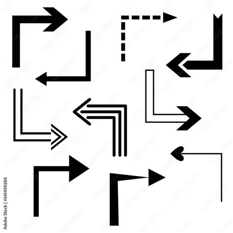 Big Set Of Arrows For Design Interface Black Isolated On White