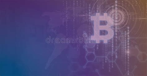 composition of bitcoin symbol binary coding processing on world map