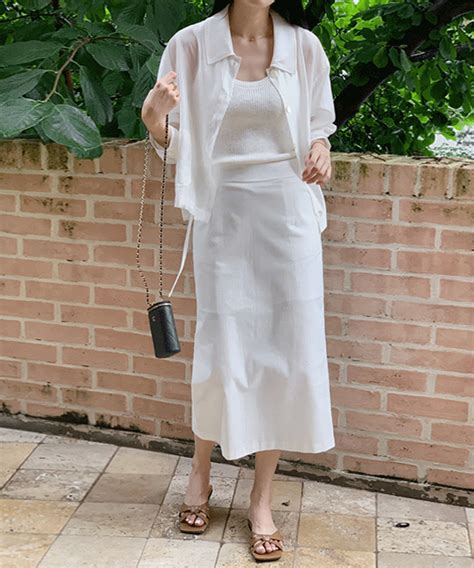 Msk415 린넨 H라인 롱스커트