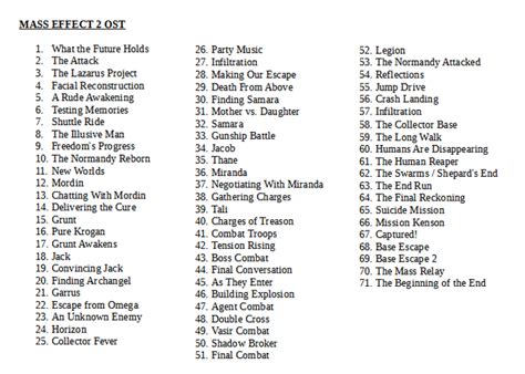Mass Effect Soundtracks Chronological List Rmasseffect