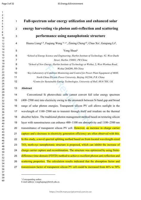 Pdf Full Spectrum Solar Energy Utilization And Enhanced Solar Energy Harvesting Via Photon