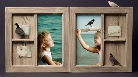 Two Frames With Birds On The Side Of Them Background Picture Frame Two