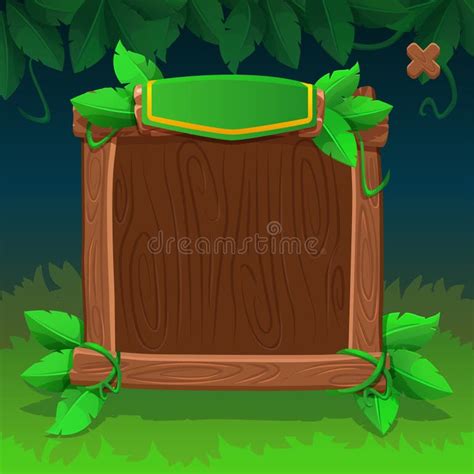 Cartoon Wooden Frame Or Border For Game Ui Plank And Panel For 2d Game Interface Design And Ui