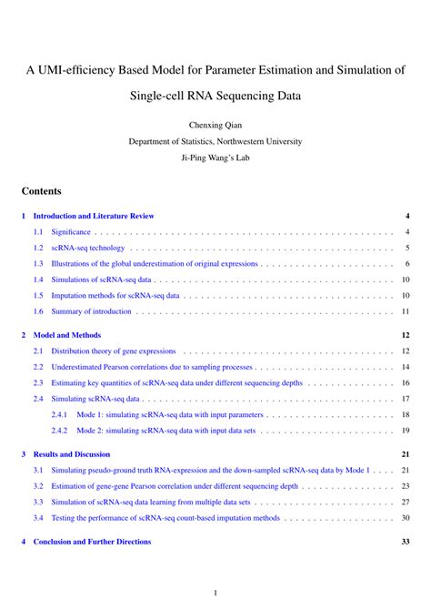 Pdf A Umi Efficiency Based Model For Parameter Estimation And