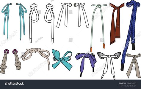 Drawstring Cord Flat Sketch Vector Illustrator Stock Vector Royalty