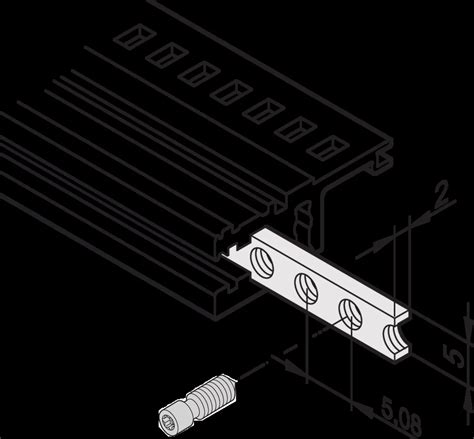 Horizontal Rails Threaded Insert M3 Nvent Power Utilities