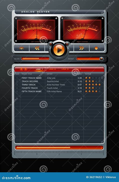 Analog Stereo Mp3 Music Media Player Vector Stock Vector Illustration