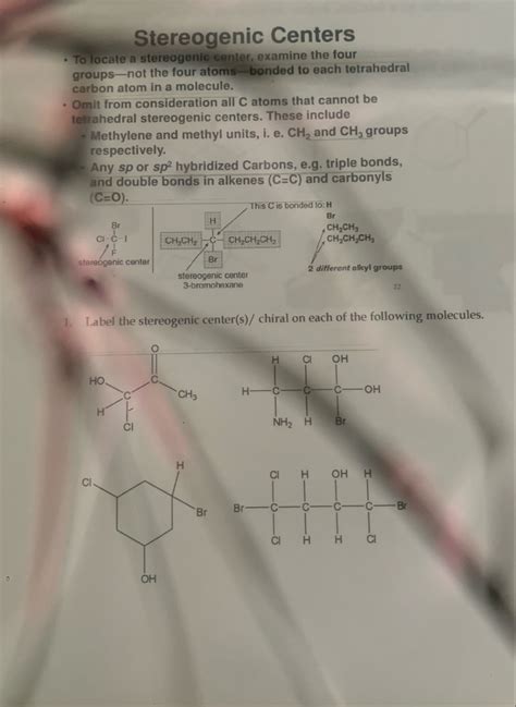 Solved Stereogenic Centersto Locate A Stereogenic Center