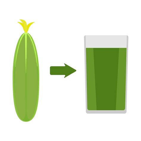 Premium Vector Fresh Cucumber And A Glass Of Cucumber Juice Around