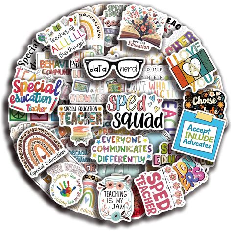 Rwsefk 50 Pcs Special Education Stickers Pack Sped