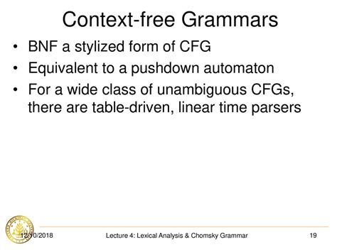 lecture 4 lexical analysis and chomsky hierarchy ppt download