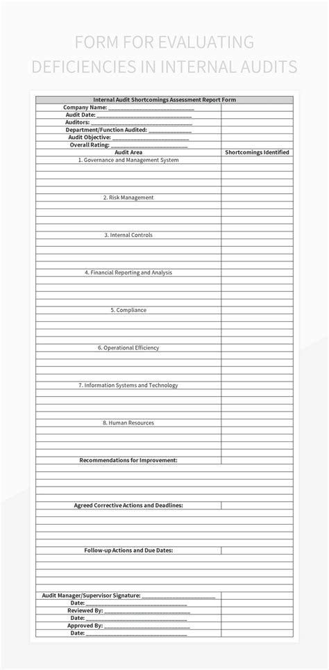 Free Internal Audit Templates For Google Sheets And Microsoft Excel Slidesdocs