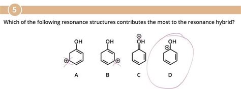 Solved 5 Which of the following resonance structures | Chegg.com