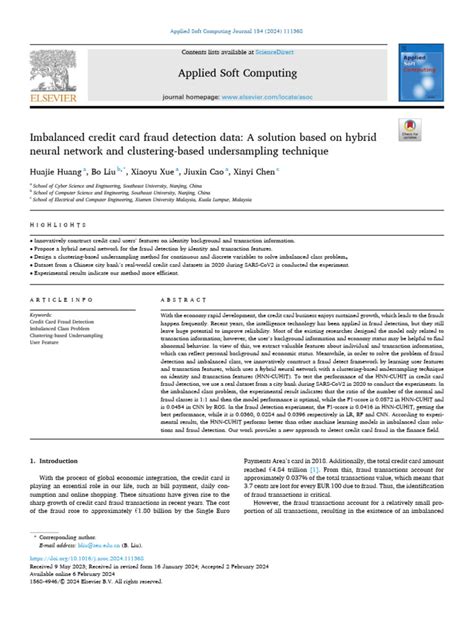 imbalanced credit card fraud detection data a solution based on hybrid