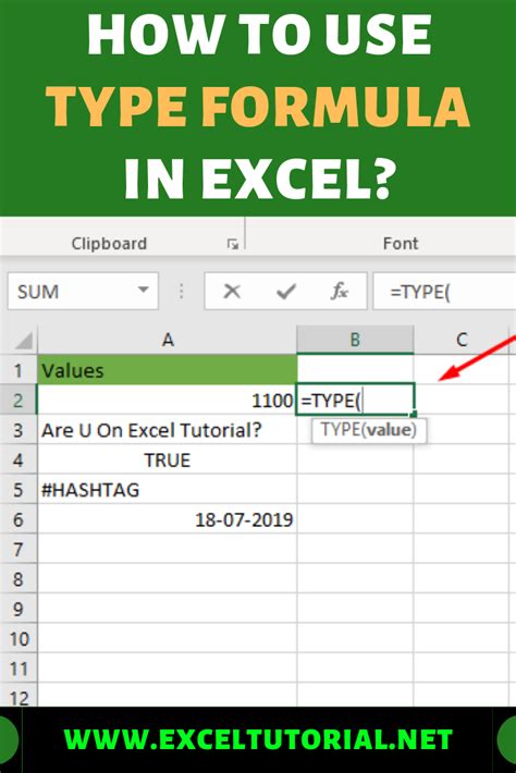 How To Use Type Formula In Excel Artofit