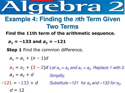 lesson 12 3 objectives be able to find the terms of an arithmetic