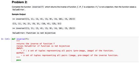 Solved Problem Complete The Function Inverse F Which Chegg