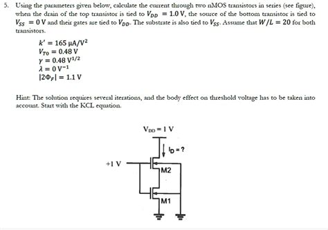 Solved Using The Parameters Given Below Calculate The Current Through