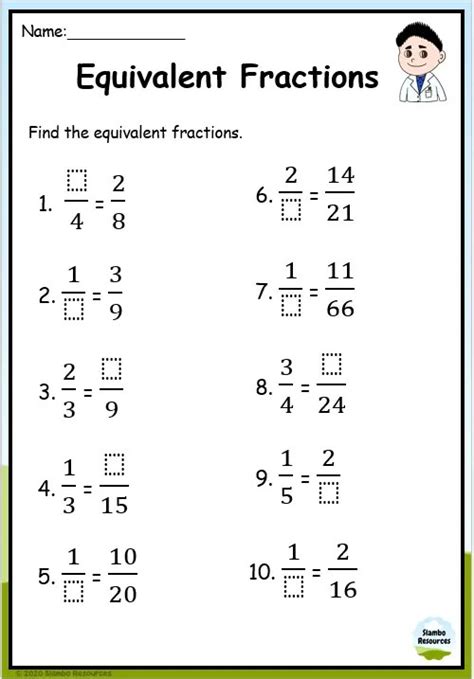Grade 5 Equivalent Fractions Worksheets Free Printables Worksheets Library