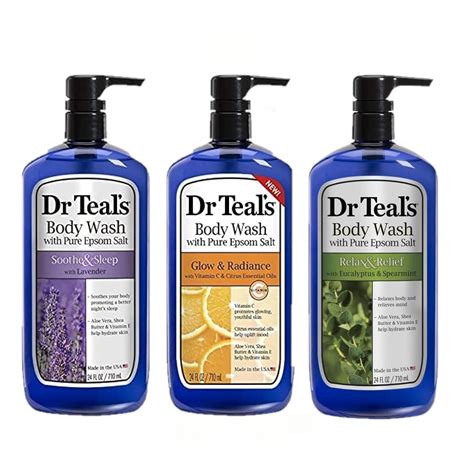 Dr Teals Body Wash Variety T Set 3 Bottles 24 Oz Ea
