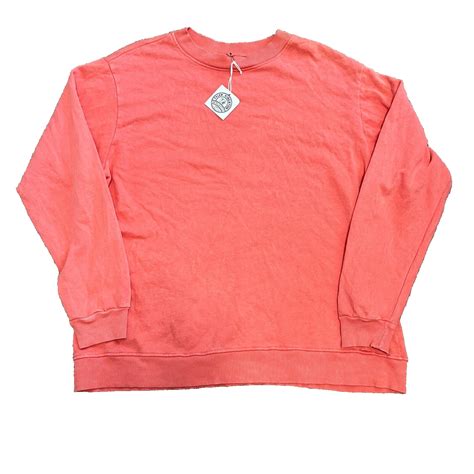 Tyler Kingston Mercantile Womens Ls Crew Neck Coral Sweatshirt Size