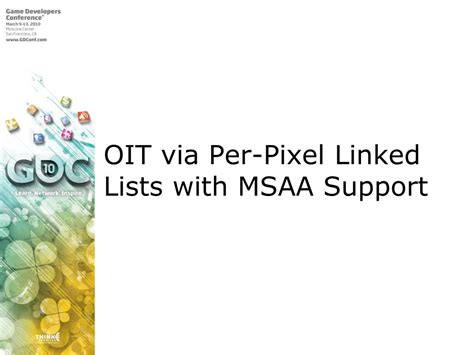Ppt Oit And Indirect Illumination Using Dx11 Linked Lists Powerpoint
