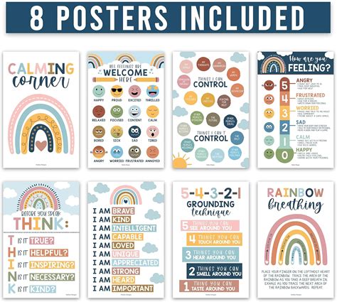 Buy 8 Boho Calming Corner Classroom Posters Preschool Classroom