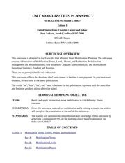CH0827 UMT Mobilization Planning 1 Edition B The Army Institute For Professional Development