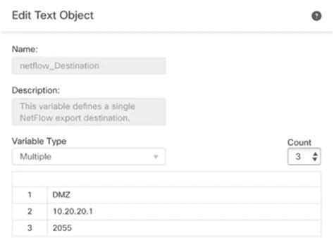 Cisco Firepower FTD NetFlow Configuration Plixer