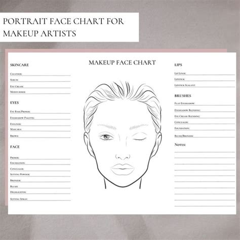 Creative Makeup Face Chart For Artists Printable Pdf Download Etsy