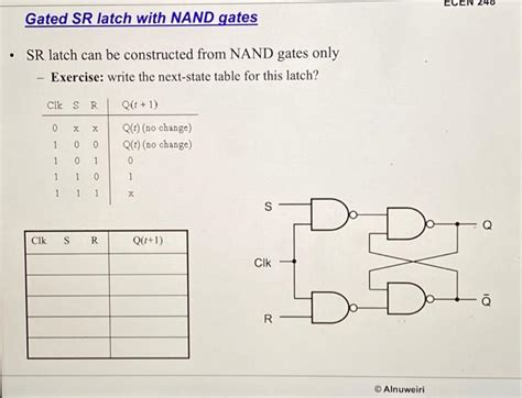 Solved 240 Gated Sr Latch With Nand Gates • Sr Latch Can Be