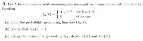 Solved Let X Be A Random Variable Assuming Only Nonnegative Chegg