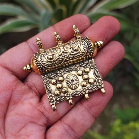 2 Pieces Pack 50x54 Mm Exclusive Gold Oxidized Tabeez Pendant Madeinindia Beads At ₹ 78 00