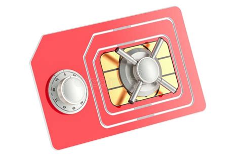 Sim Card With Safe Combination Lock 3d Rendering Stock Illustration Illustration Of Storage