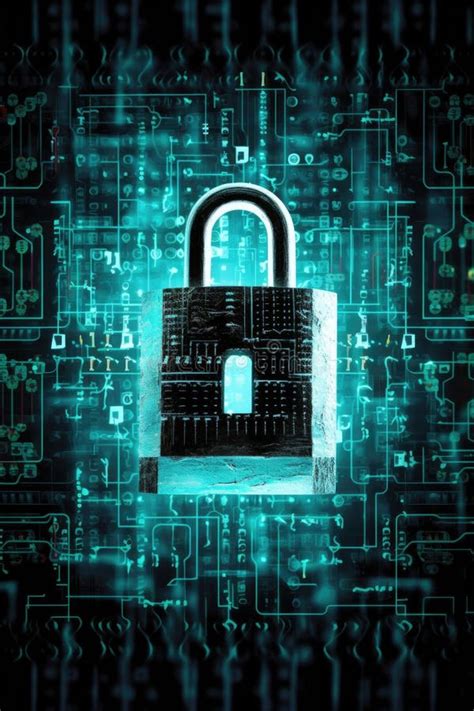 Secure Padlock Symbol On A Digital Screen Stock Illustration