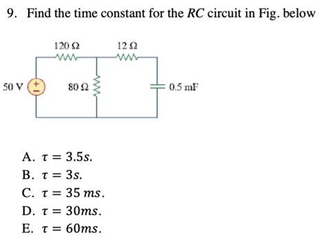 Solved Find The Time Constant For The Rc ﻿circuit In Fig