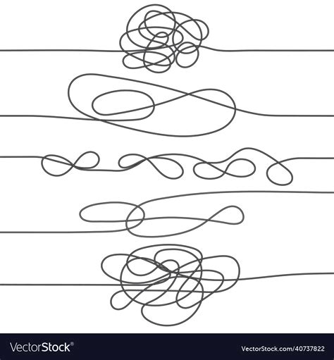 Abstract Tangled Texture Random Chaotic Lines Vector Image