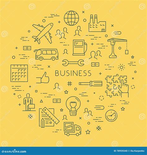 Vector Round Linear Concept For Business Stock Illustration Illustration Of Market Design