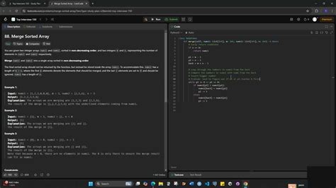 Leetcode Day 1 88 Merge Sorted Array Youtube