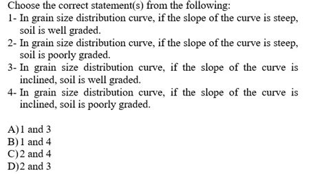 Solved Choose The Correct Statement S From The Following Chegg