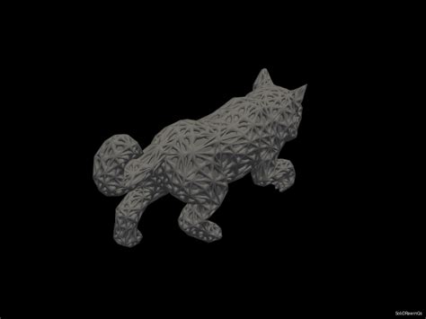 Stl File Chaotic Cat Sculpture Voronoi Style Spider Web Lowpoly