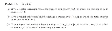 solved problem 1 [15 points a give a regular expression