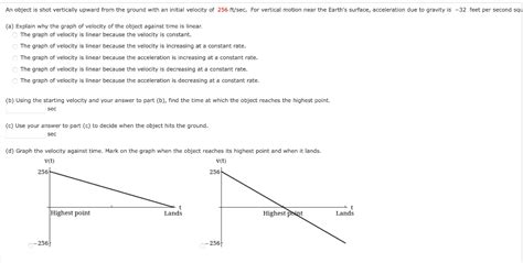 Solved An Object Is Shot Vertically Upward From The Ground