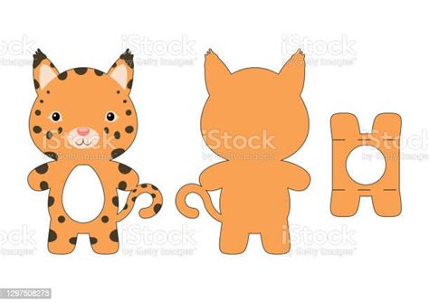 귀여운 다이 컷 살쾡이 초콜릿 계란 홀더 템플릿 부활절 달걀소매 종이 상자 인쇄 가능한 색상 구성표입니다 레이저 절단 벡터 템플릿 격리된 벡터 패키징 디자인