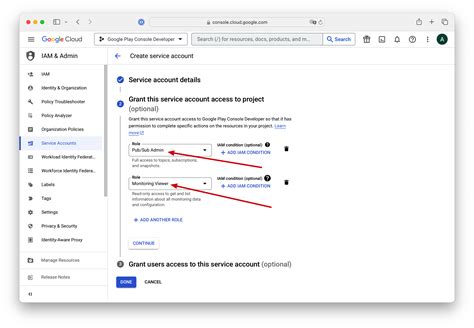 Google Play Credentials Service Account JSON