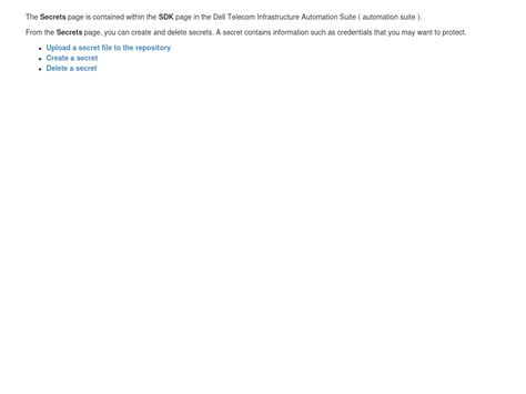 Secrets Dell Telecom Infrastructure Automation Suite 2 2 Software