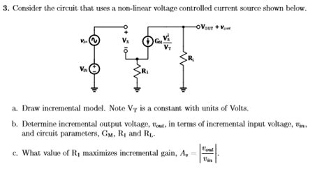 solved consider the circuit that uses a non linear voltage
