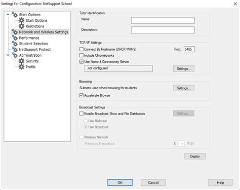 Configuring The Netsupport Connectivity Server Details For Netsupport